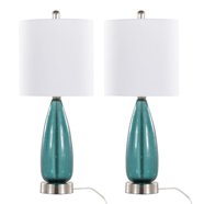 Safavieh Zora Floral 25.5 in. H Table Lamp, Navy/White, Set of 2 ...
