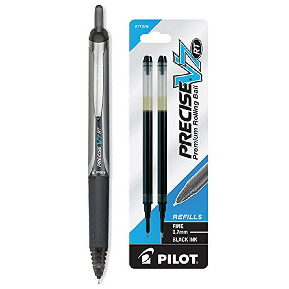 Pilot Precise V7 RT Rolling Ball, Fine Point, Black Ink 1 Pen & 2 ...