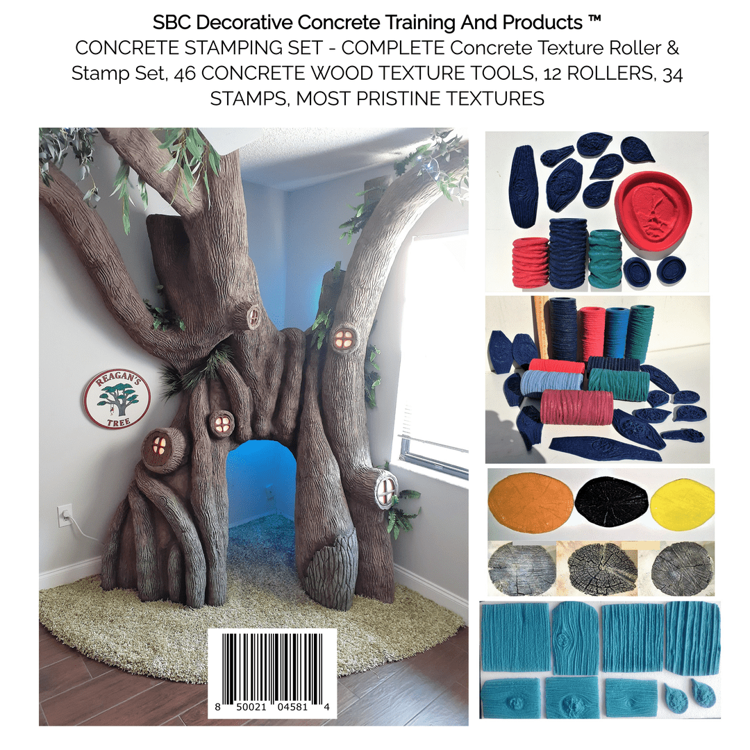 Concrete Stamping Set - Complete Concrete Texture Roller & Stamp Set ...