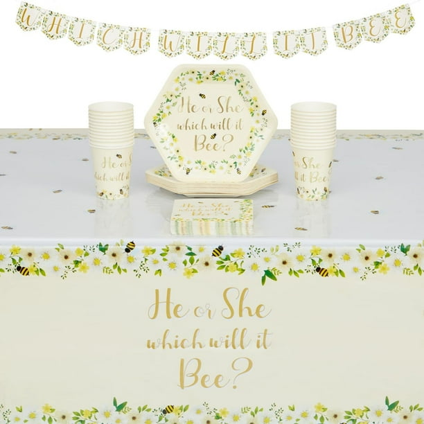 Buzzing Anticipation Party Pack for Gender Reveal, He or She Theme ...
