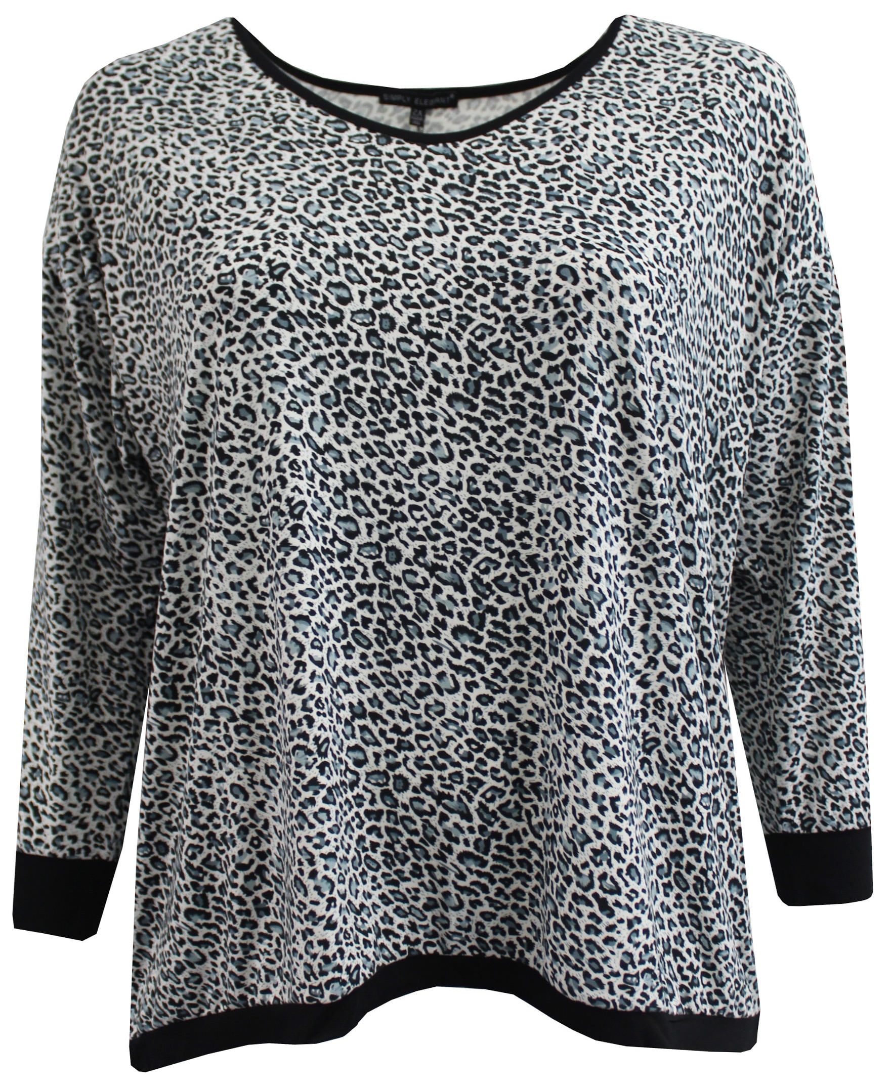Womens Plus Size Leopard Animal Print Knit Sweater Blouse Tee Shirt Top ...