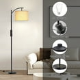 JURULU 62'' Arched/Arc Floor Lamp with Remote Control and Bulb Included ...