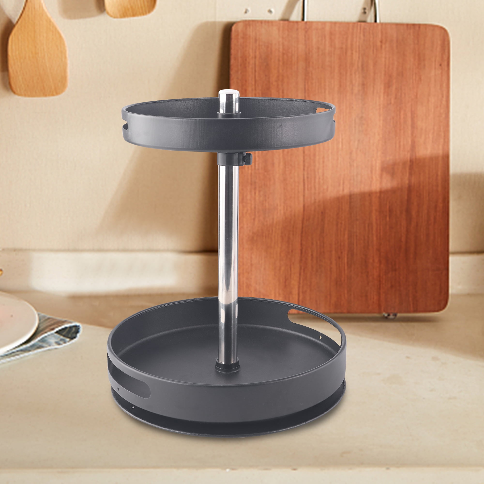 360 Degree Rotation Condiments Storage Holder Organizer, Double Layer ...