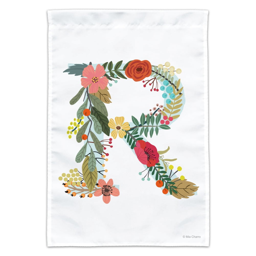 Letter R Floral Monogram Initial Garden Yard Flag - Walmart.com
