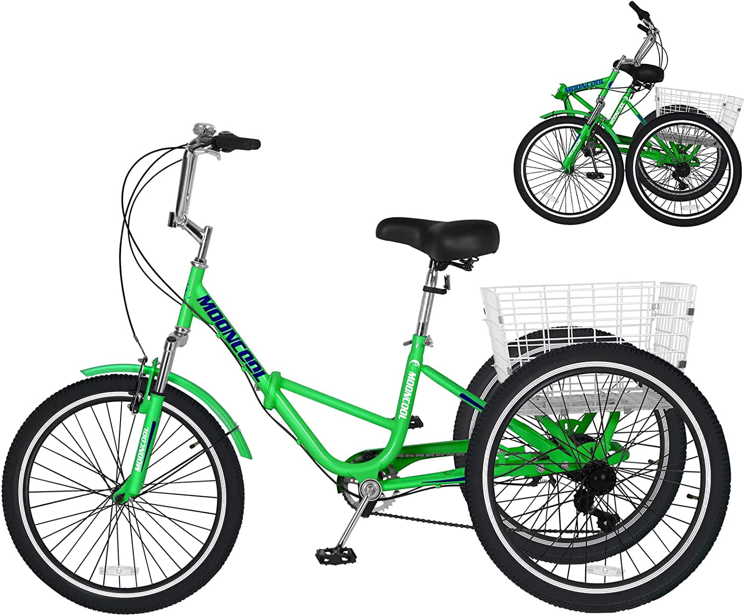 ABORON Adult Folding Tricycles, 7 Speed Folding Adult Trikes, 20 Inch 3 ...