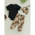 Western Newborn Baby Boys Cowboy Outfits Short Sleeves Letter Bodysuit+Long Leggings+Cap 3pcs ...