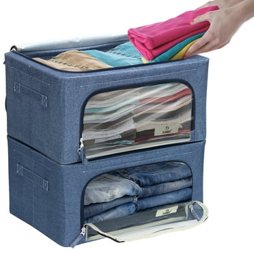 Storage Box with Window Teal - 2 Pack - Walmart.com