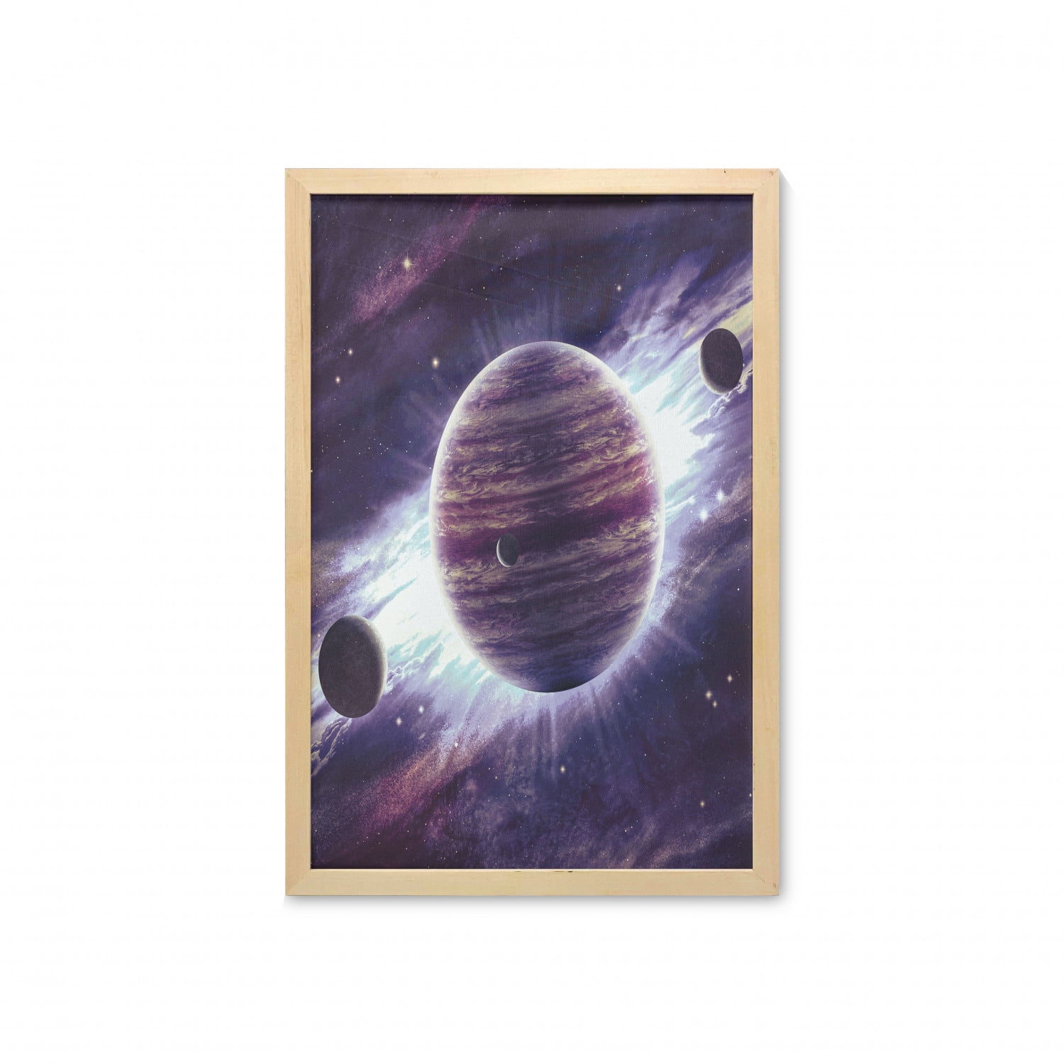 Galaxy Wall Art with Frame, Outer Space Theme Planets Saturn Mars ...
