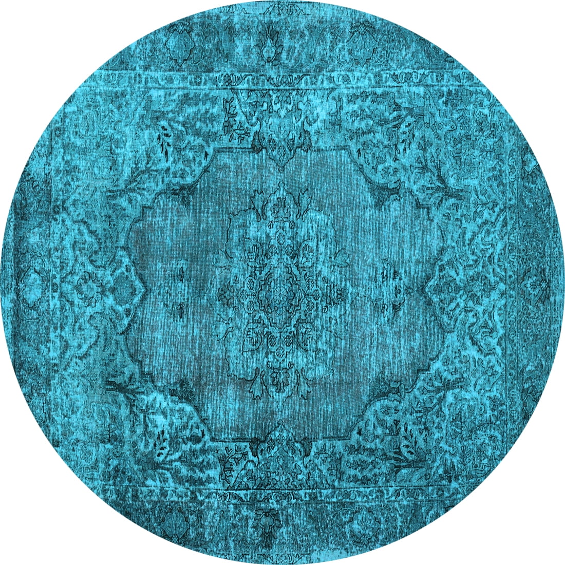 Ahgly Company Indoor Round Abstract Light Blue Contemporary Area Rugs ...