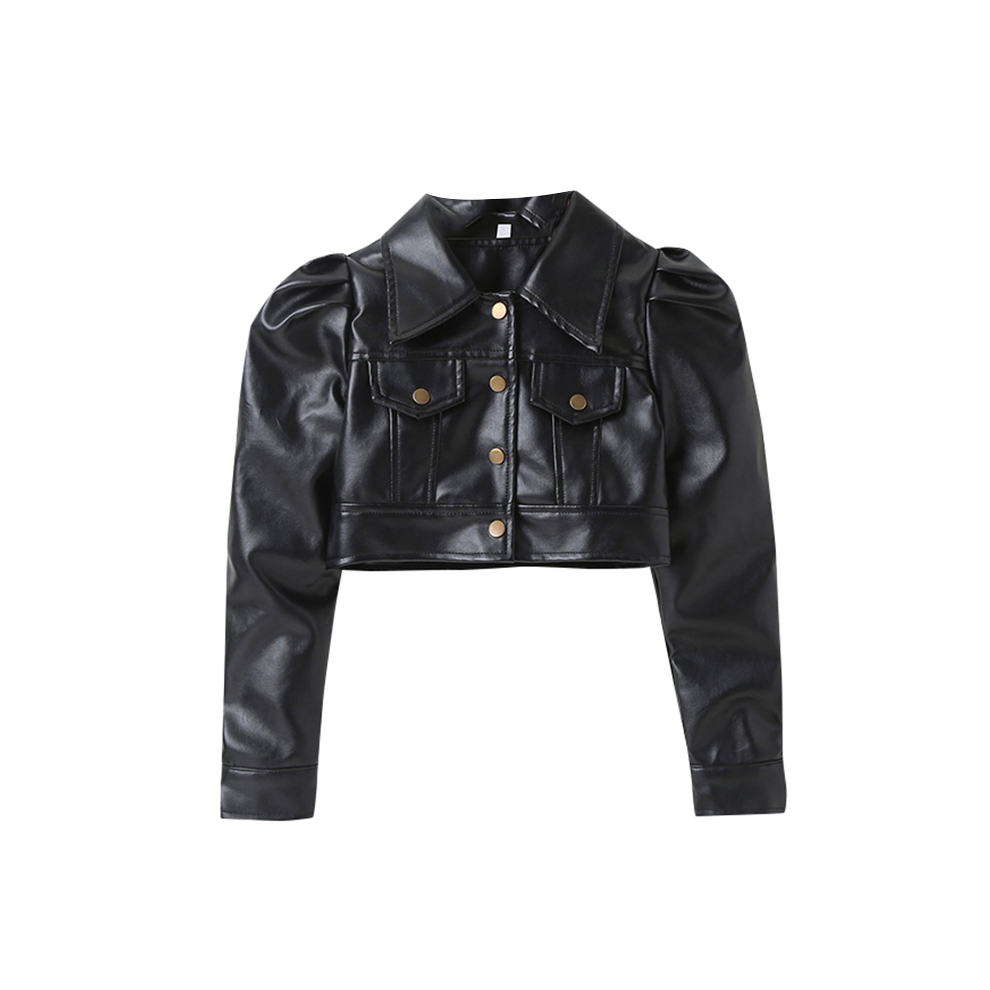Click here for Gupgi 2-7 Years Little Girl Pu Leather Jacket Soli... prices