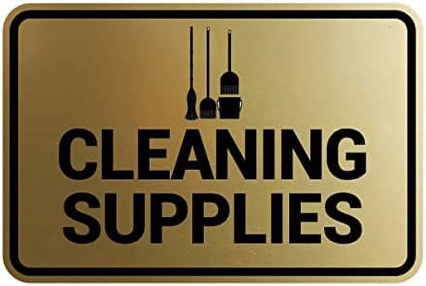 classic framed cleaning supplies sign (brushed gold) - medium - Walmart.com