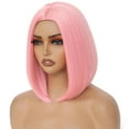 Bob Wig for Women 12 Inch Straight Wigs Middle Part Synthetic Wig ...