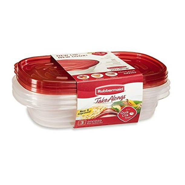 Rubbermaid Take Alongs Food Storage Container, Divided Dishes, Clear ...