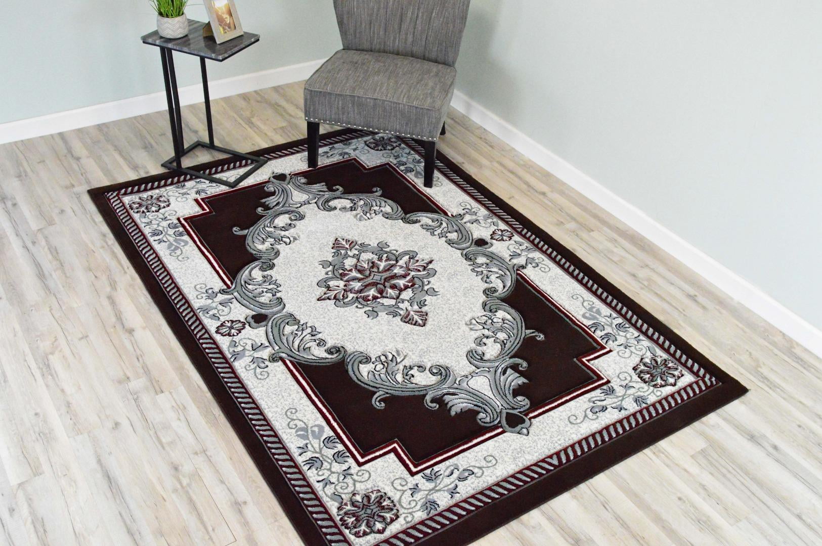 GLAMOUR 3D Hand Carved Traditional Rug Oriental Floral 2'6''x4 ...