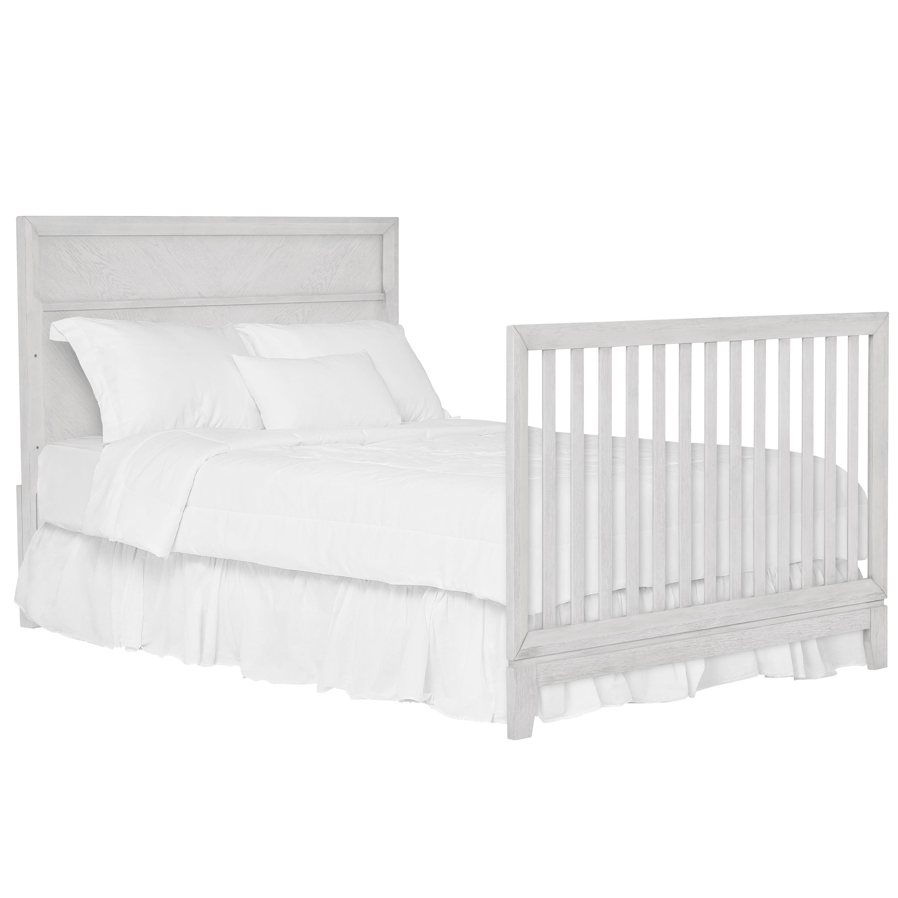 Evolur Convertible Crib Wooden Full Size Bed Rail, Greyhound - Walmart.com