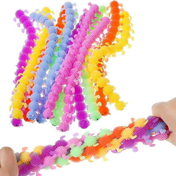 12 Pieces Fidget Sensory Toy Stretchy Toy Noodle Stretchy Strings ...