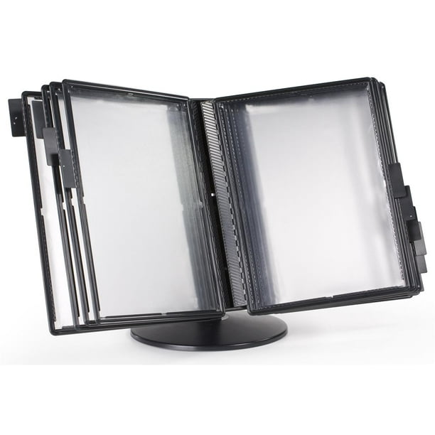 Black Plastic Desktop Document Reference Binder with 10 Double-Sided ...