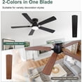 52 Inch Ceiling Fan with Lights, Black Modern Low Profile Flush Mount ...