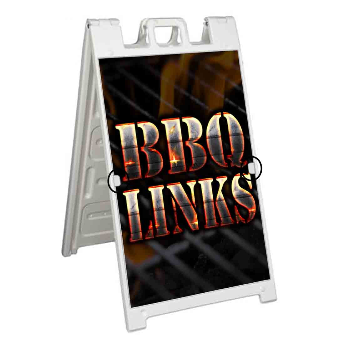 BBQ Links (24" X 36") Deluxe A-Frame Signicade, Includes 2 Removable ...
