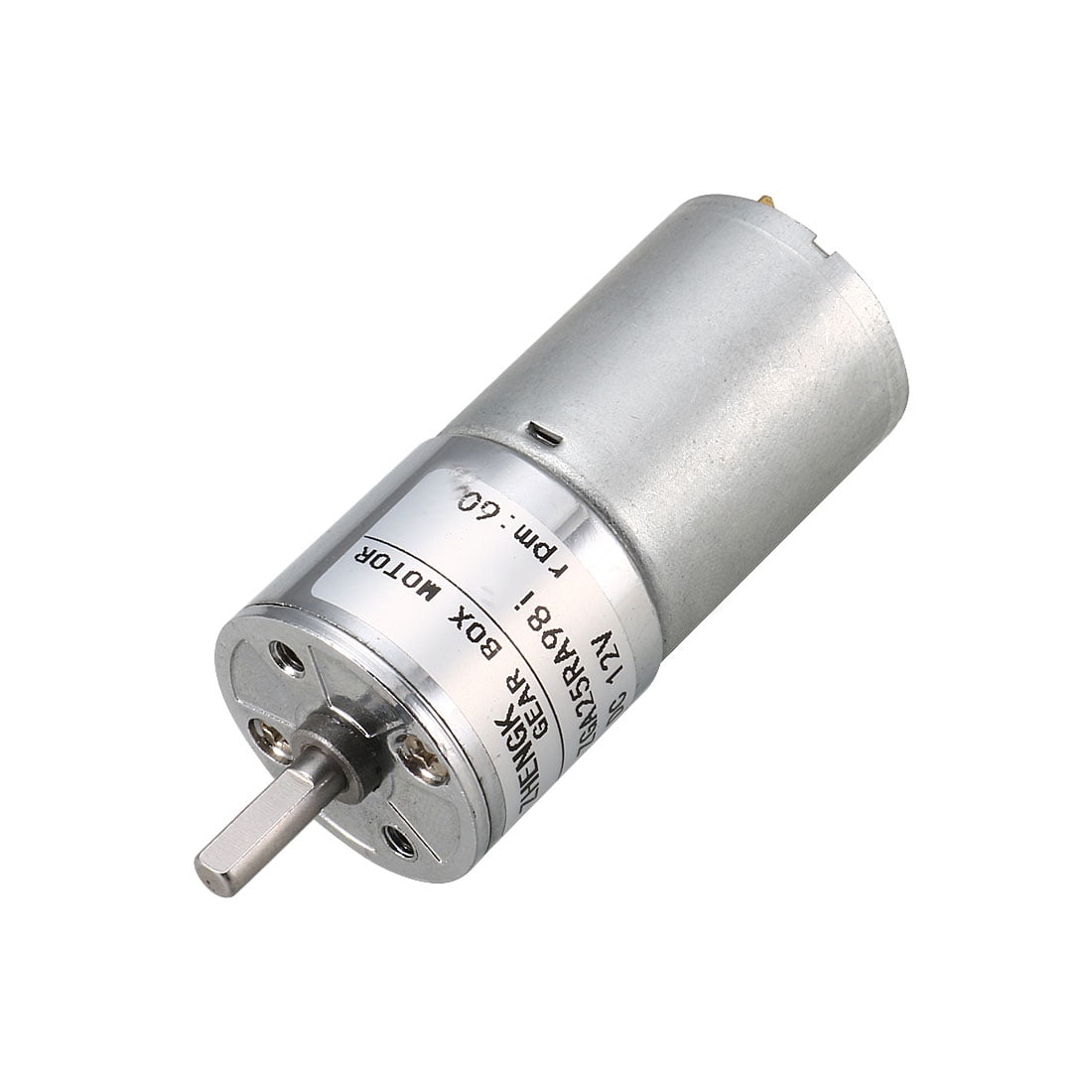 4mm D Shaped Shaft 60RPM Speed Cylinder Geared Box Motor DC 12V ...
