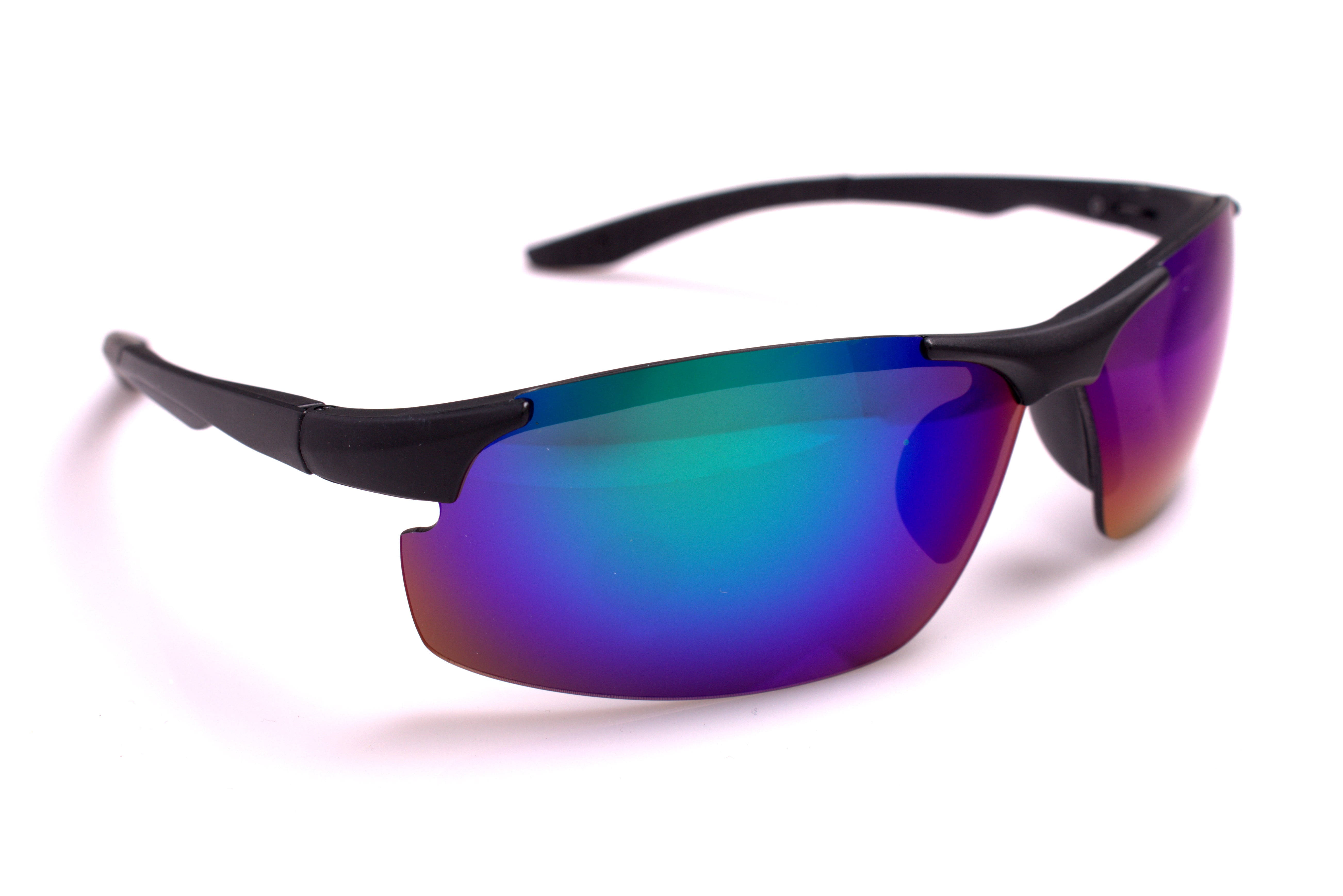 Men Rimless Black Thin Sport Frame Color Lens Wrap Sunglasses, One-Size ...