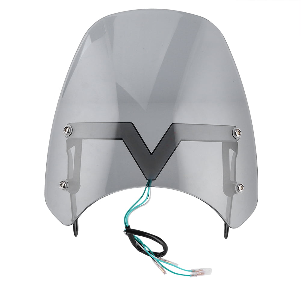 Motorcycles Wind Deflector Front Windshield W/V Lights LED Turn Signals ...