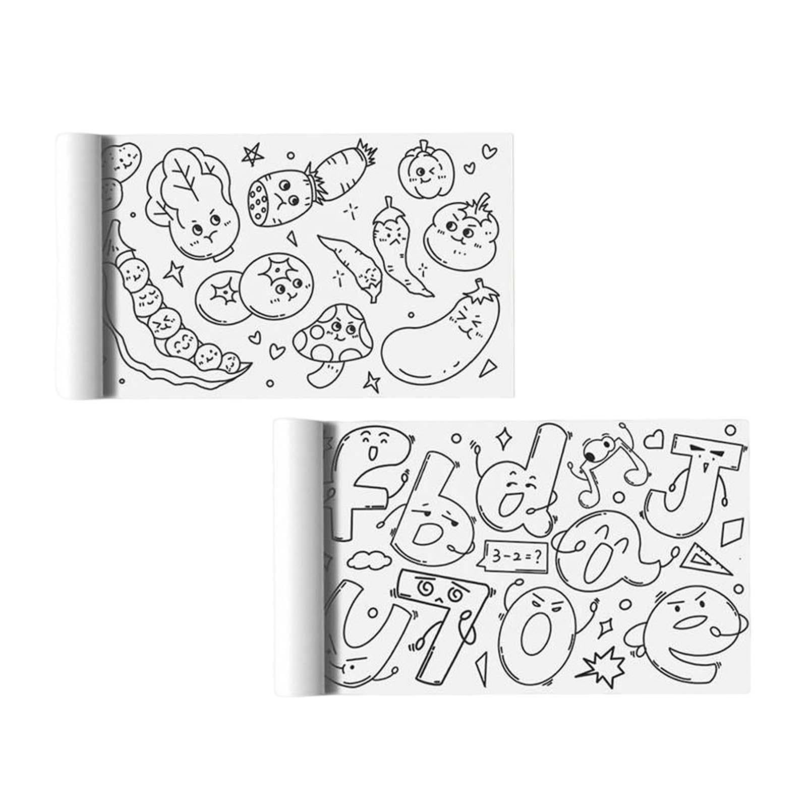 2Pieces Coloring Paper Roll, DIY Art Drawing Rich Patterns Wall ...