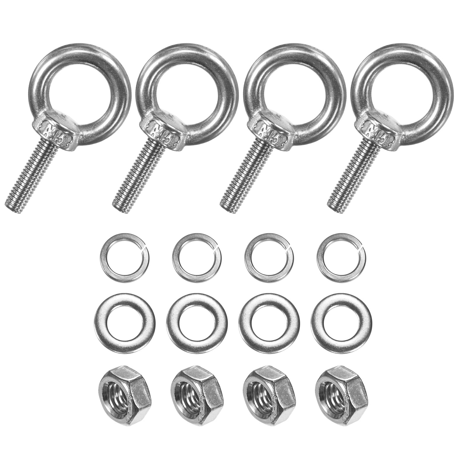 Uxcell 4-Juegos Perno de Ojo de Acero Inoxidable M5x19mm con Tuercas y ...