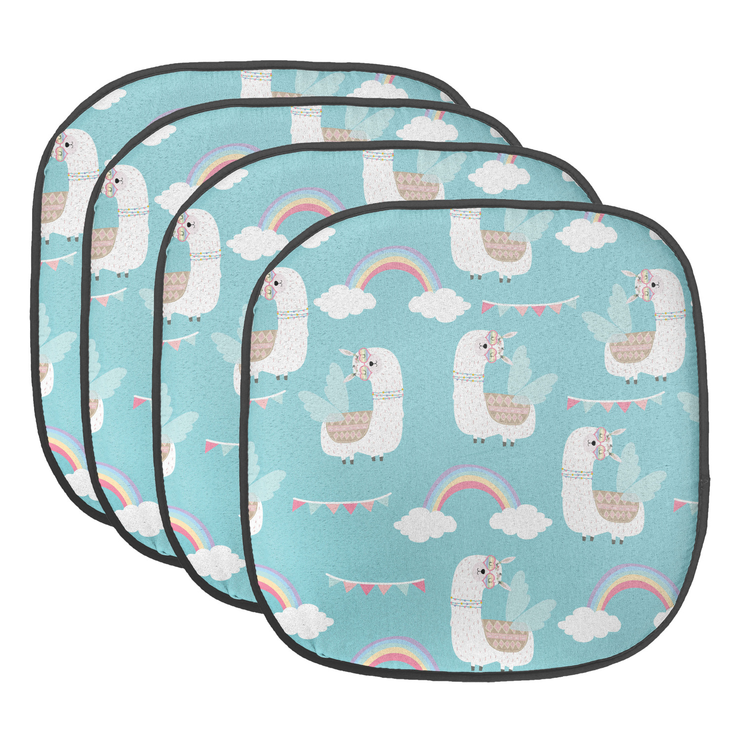 Llama Chair Seating Cushion Set of 4, Repetitive Pattern of Animals ...