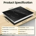 3000W 110V Cooktop Portable 4 Burners Electric Built-in Cooktop Sensor ...