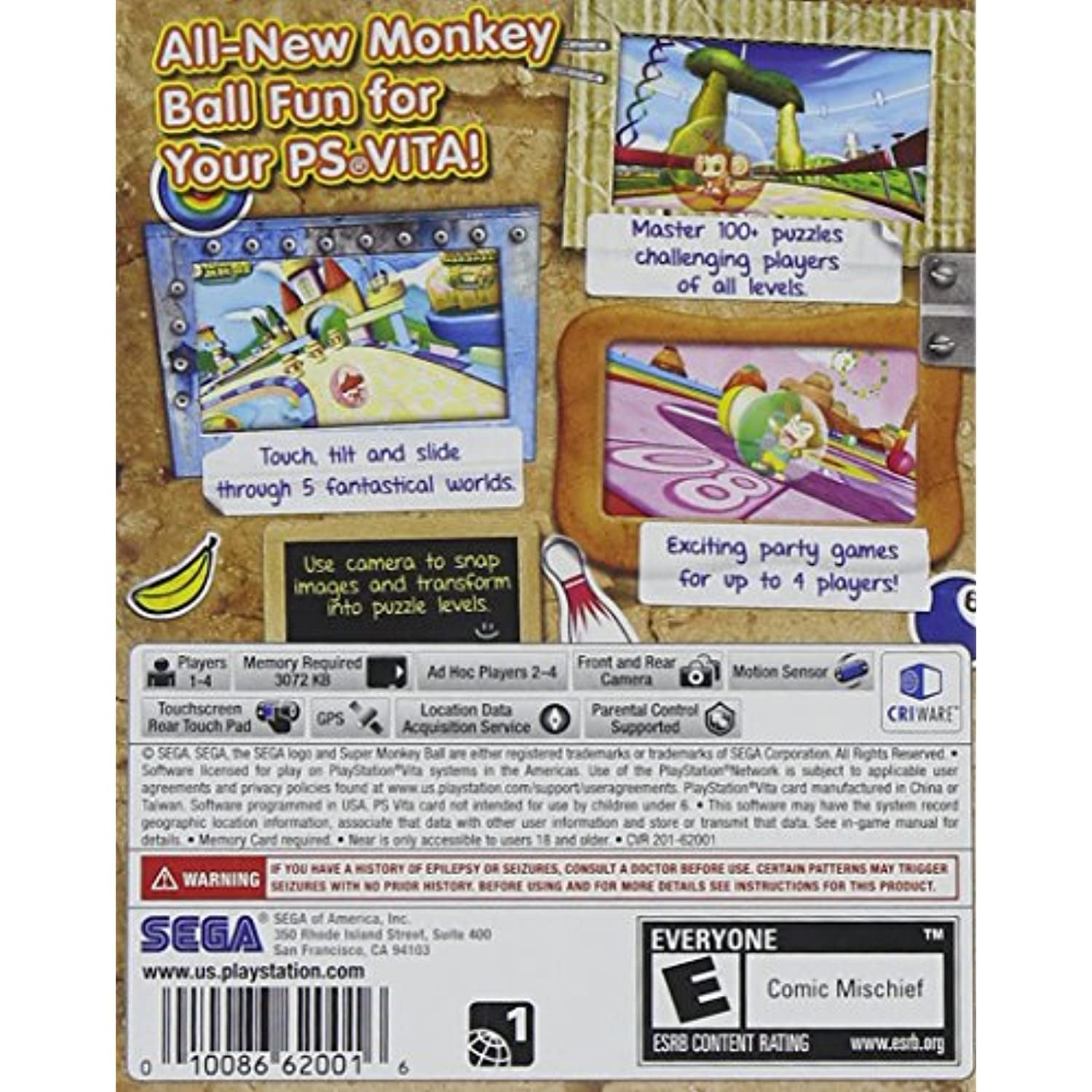 Restored Super Monkey Ball Banana Splitz Playstation Vita 2012 Adventure Game Refurbished Walmart