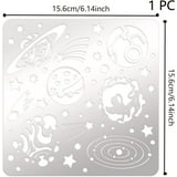 Planet Pattern Metal Stencils 6.14 inch Square Metal Planet Pattern ...
