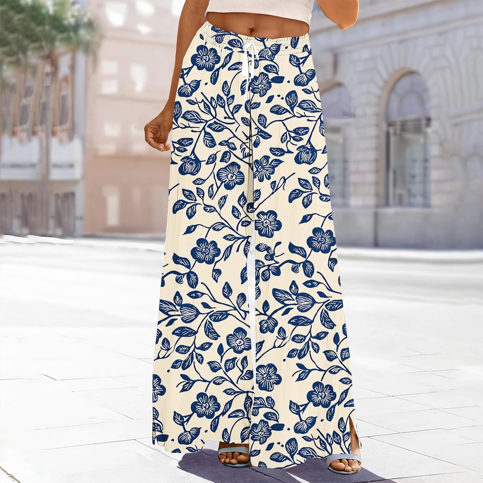 Click here for Mifsaly High Waisted Wide Leg Pants Women Boho Gra... prices