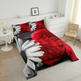 YST Valentine's Day Comforter Set Full 3 Piece, 3D Red Rose Bedding Set ...