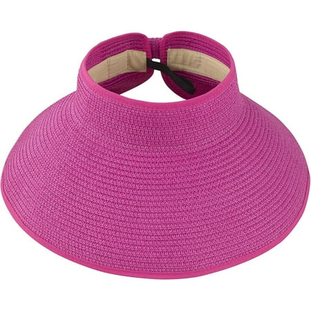 Ladies sun hat with wide brim, foldable sun visor, beach hat, hollow ...