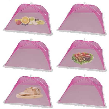 (6 Pack) Pop-Up Picnic Mesh Food Covers Tent Umbrella for Outdoors and ...