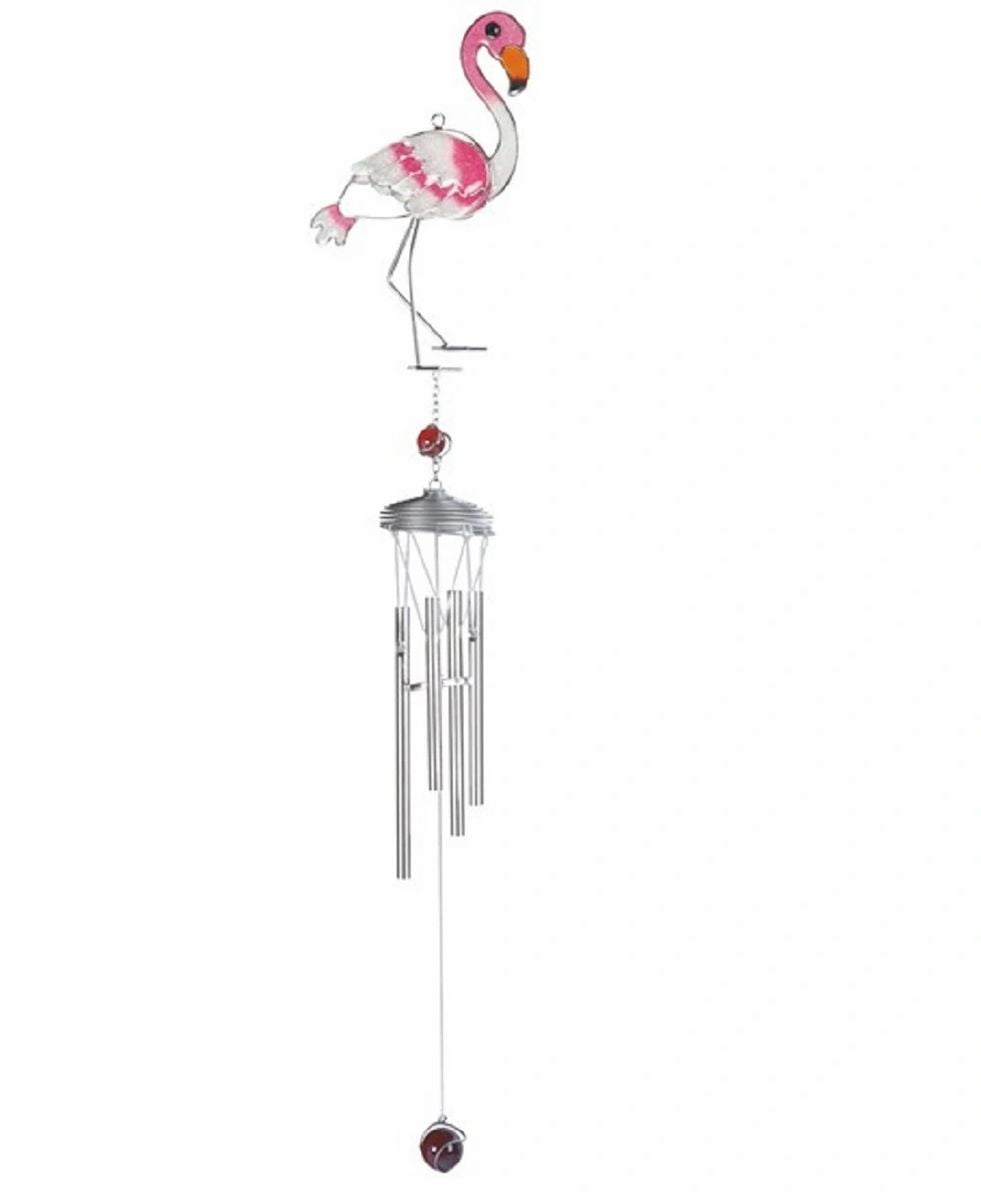 FC Design 35"H Flamingo Suncatcher Wind Chime with Silver Gem Garden ...