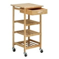 Oceanstar Bamboo Kitchen Trolley, Natural Color, Storage Cart, 15.8 in ...