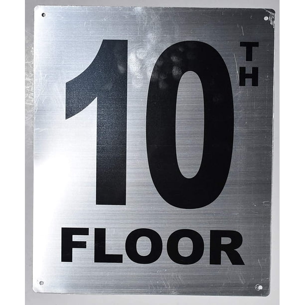 10TH Floor Sign (Silver, Rust Free Aluminium 10X12)-Monte Rosa LINE(ref ...