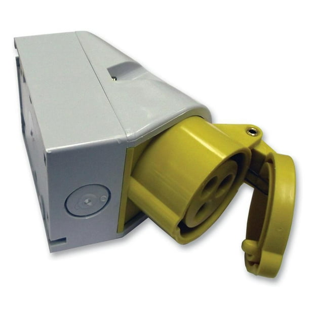 CEENORM - 16A, 110V, Surface Mount CEE Socket, 2P+E, Yellow - Walmart.com
