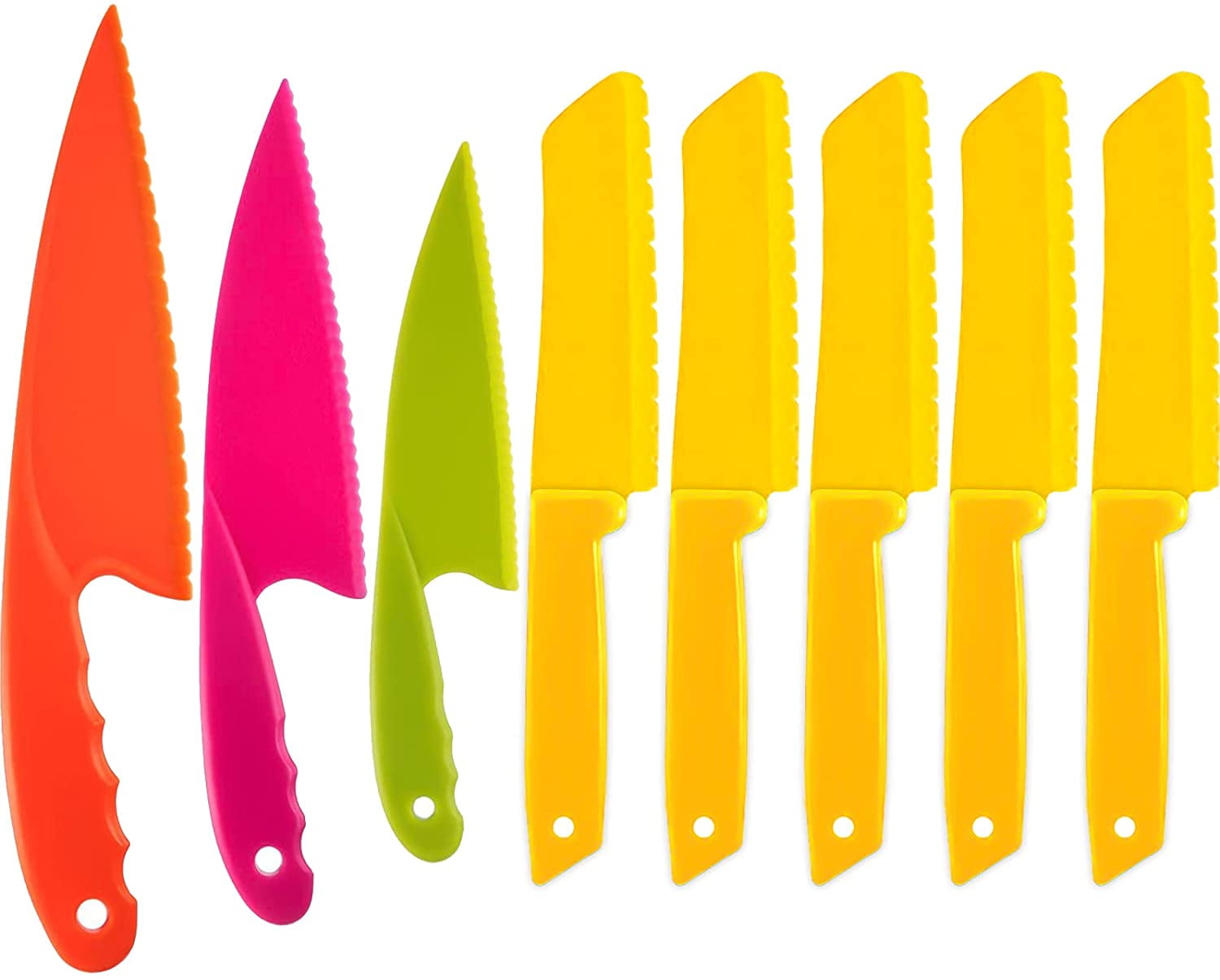 8 Pieces Kid Plastic Kitchen Knife Set, Children's Safe Cooking Chef ...