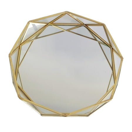 Glass Mirror Geometric Trays Vanity, Decorative Mirrored Tray Coffee ...