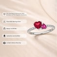 Cali Trove Created Ruby Pink Sapphire Diamond Heart Band Ring in 925 ...