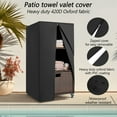 Outdoor Pool Towel Storage Cabinet, Wicker Patio Holder with Wheels ...