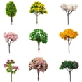 9 Pcs Mixed Miniature Trees Set - Plastic Model Trees with Flowers ...