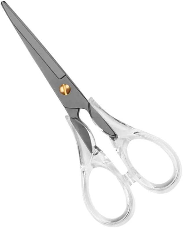 Creechwa Black Acrylic Scissors, Stainless Steel Craft Scissors, Clear ...