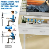 Uforic 40" Computer Desk with Monitor Stand & 3 Drawers, Modern Small ...