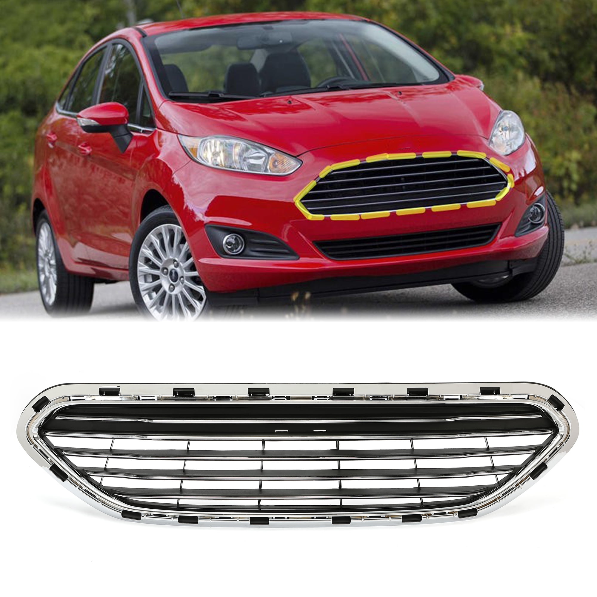 Kojem Front Bumper Upper Grille Grill Guard Cover for 14 15 16 17 18 19 ...