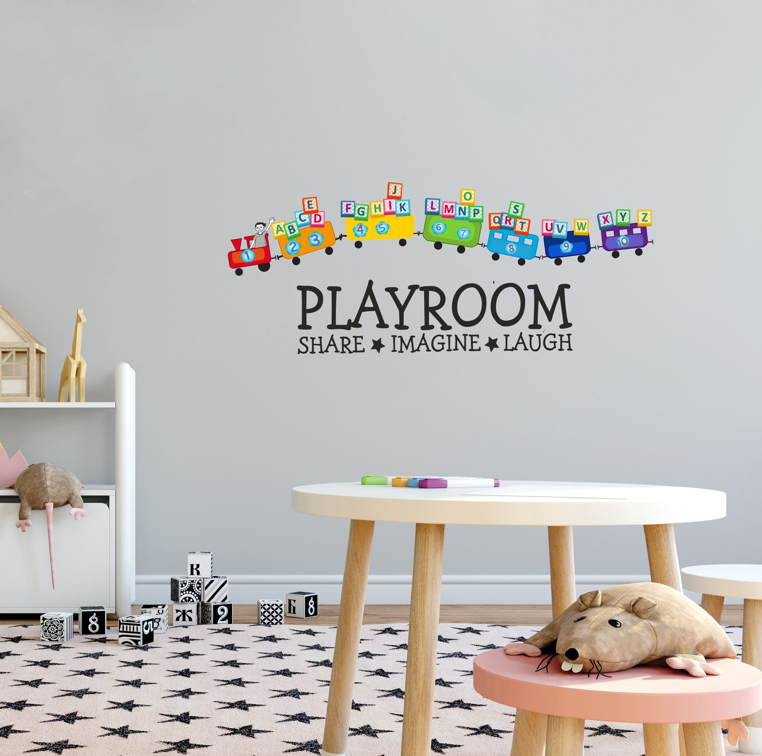 KIDS PLAYROOM - Playroom Share Imagine Laugh Lettering Art Decoration ...