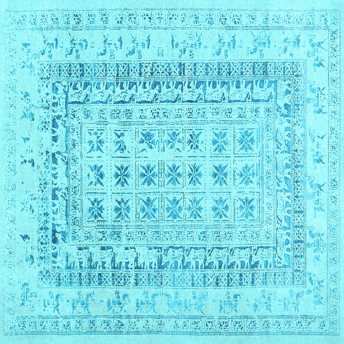 Ahgly Company Indoor Square Abstract Light Blue Contemporary Area Rugs ...